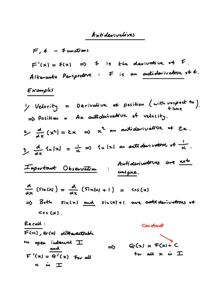 Anti Derivatives | PDF | Derivative | Mathematical Objects