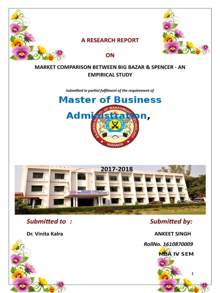 Ankeet Singh Report ... | PDF | Retail | Strategic Management