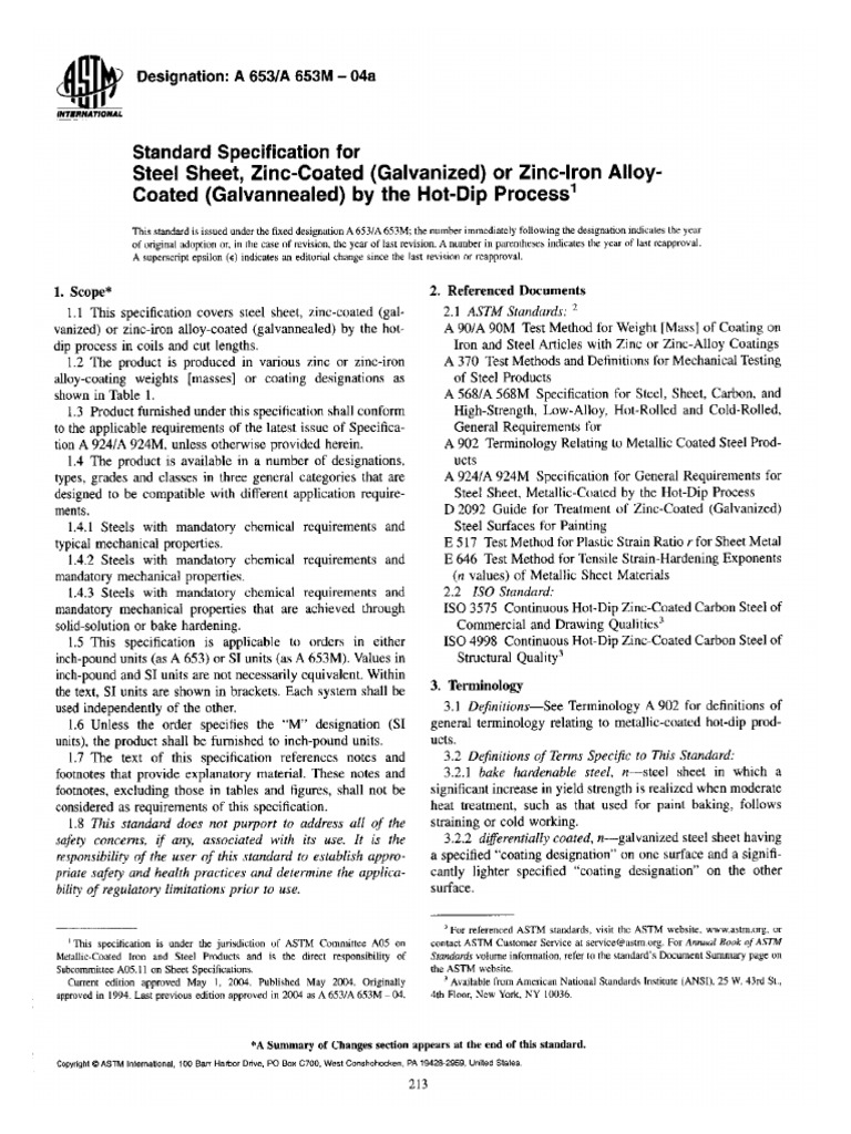 Astm A653 | PDF