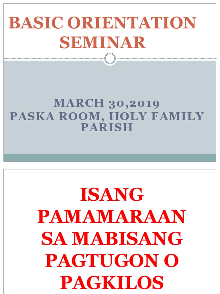 Basic Orientation Seminar | PDF