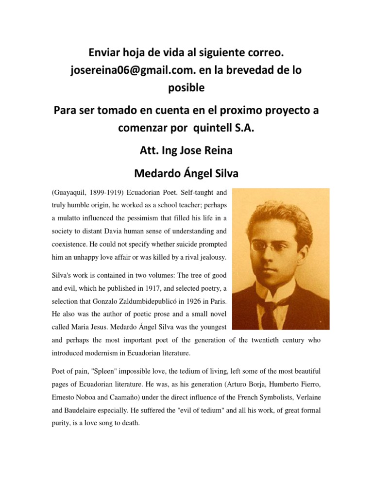 Medardo Ángel Silva - Es.en | PDF | Poets | Poetry