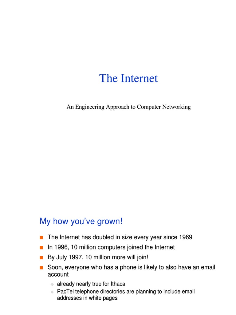 The Internet: An Engineering Approach To Computer Networking | PDF ...
