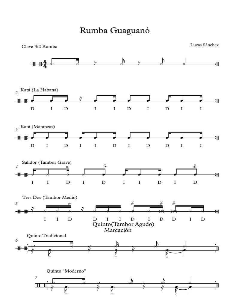 Rumba Guaguancó Partitura Completa | PDF | Subgéneros musicales | Cuba