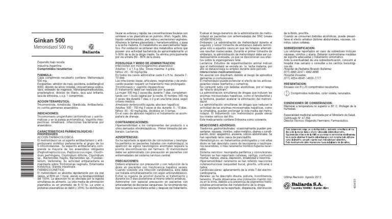 Ginkan 500 | PDF | El embarazo | Especialidades Medicas