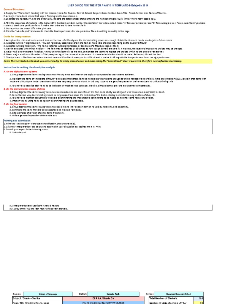 General Directions:: Guide For Interpretation | PDF | Tests | Test ...