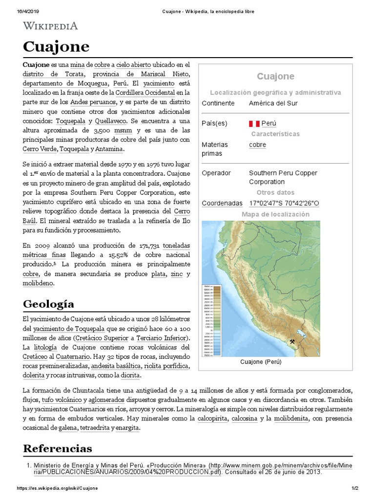 Cuajone | PDF | Geología | Science