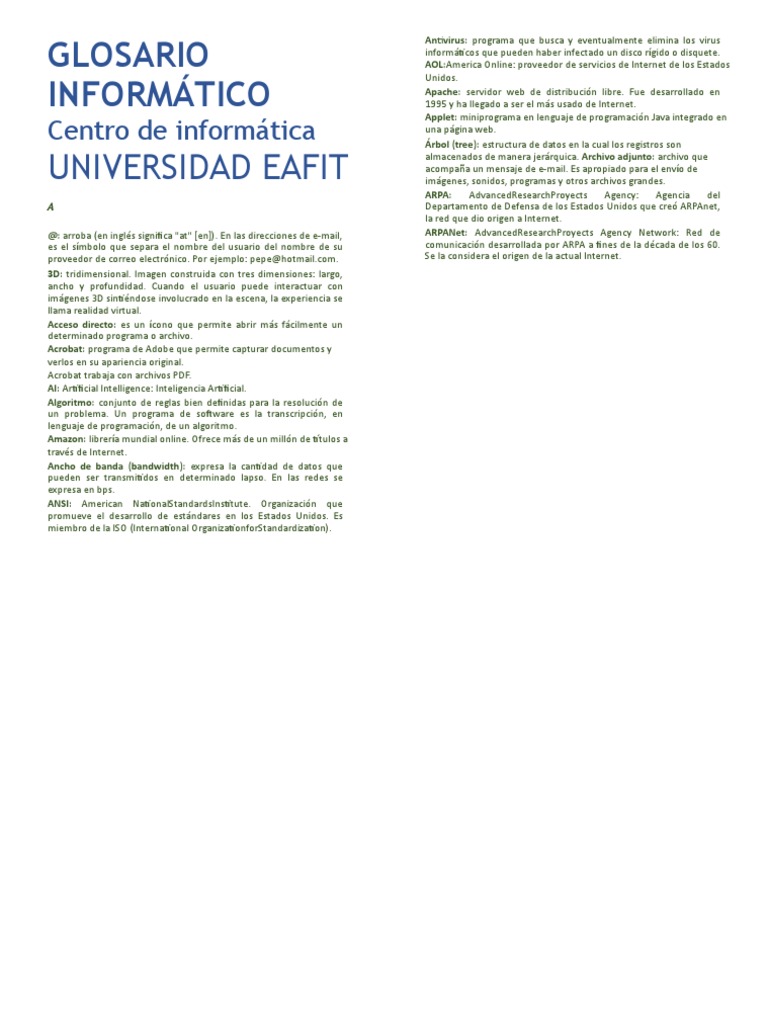 Glosario Informatico | PDF | Internet | Microsoft Windows
