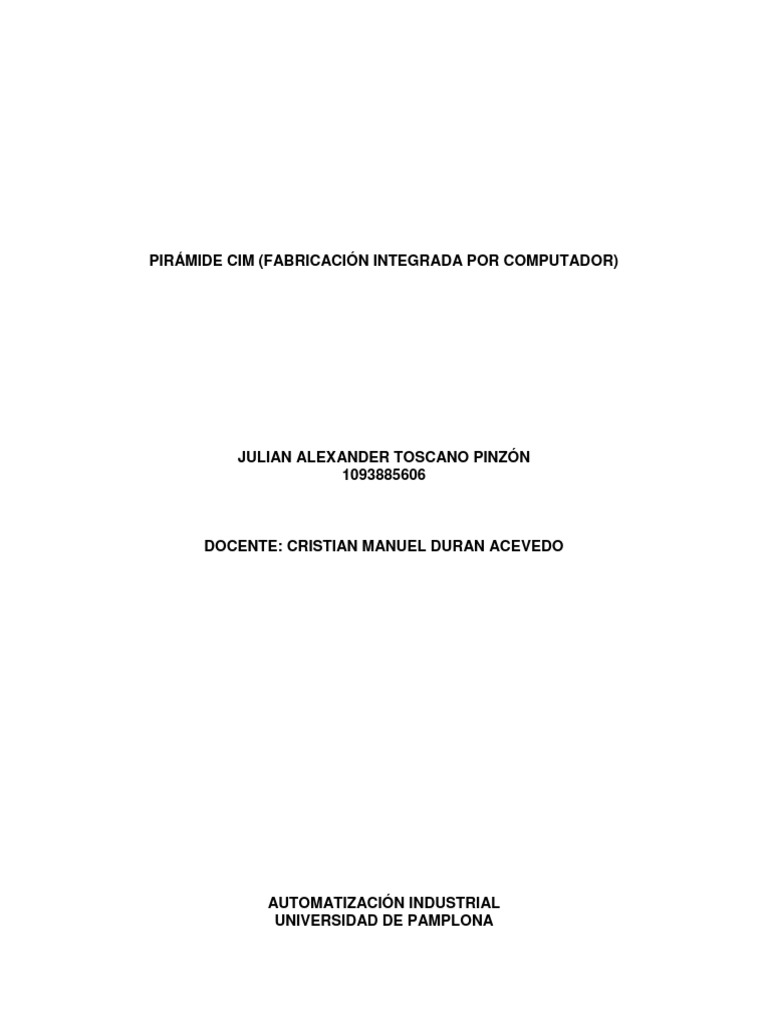 Pirámide CIM en Automatización Industrial | PDF | Tecnología de ...