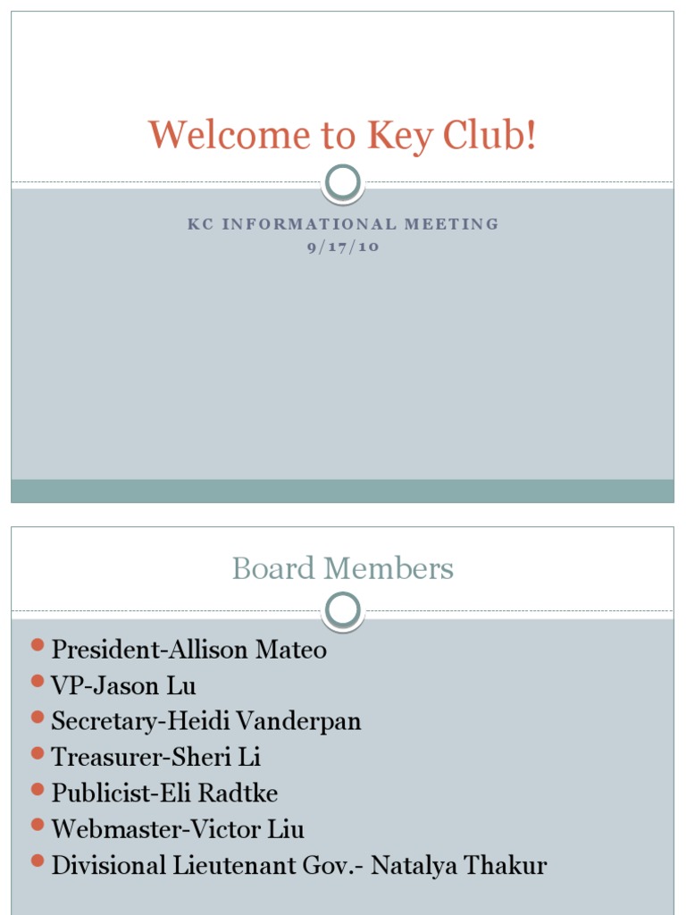 Join Key Club: Volunteer & Lead! | PDF