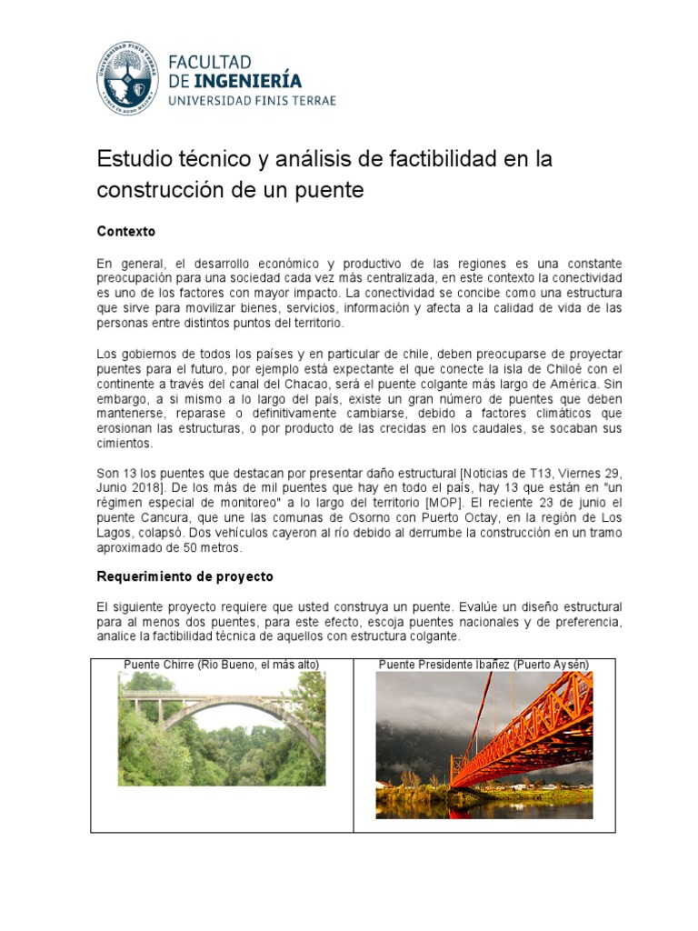 Proyecto Semestral Algebra - Calculo - Mecanica Puente Final PDF | PDF | Puente | Diseño