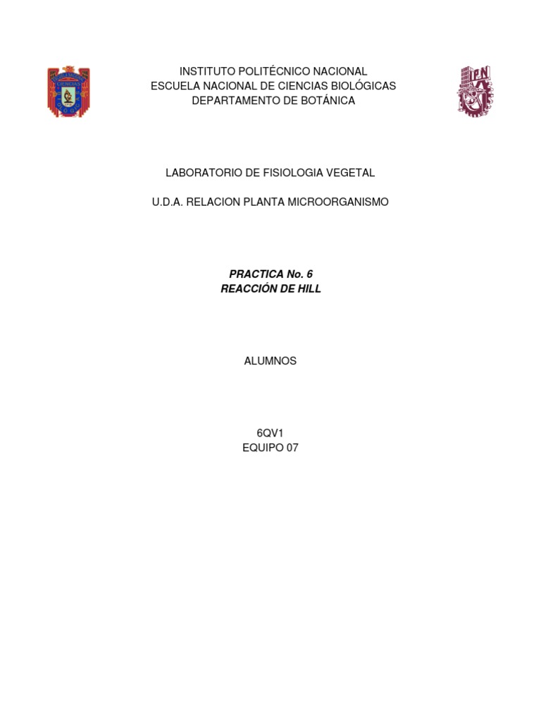Reacción de Hill y transferencia de electrones | PDF | Fotosíntesis ...