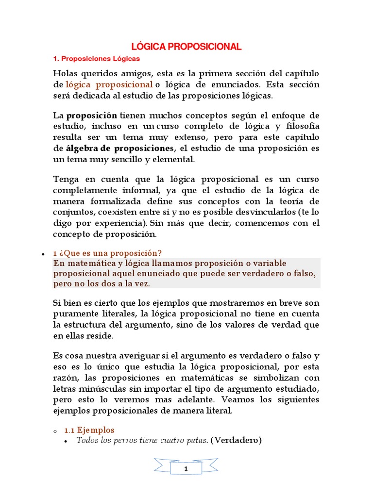 01 Lógica Proposicional | PDF | Proposición | Lógica de primer orden