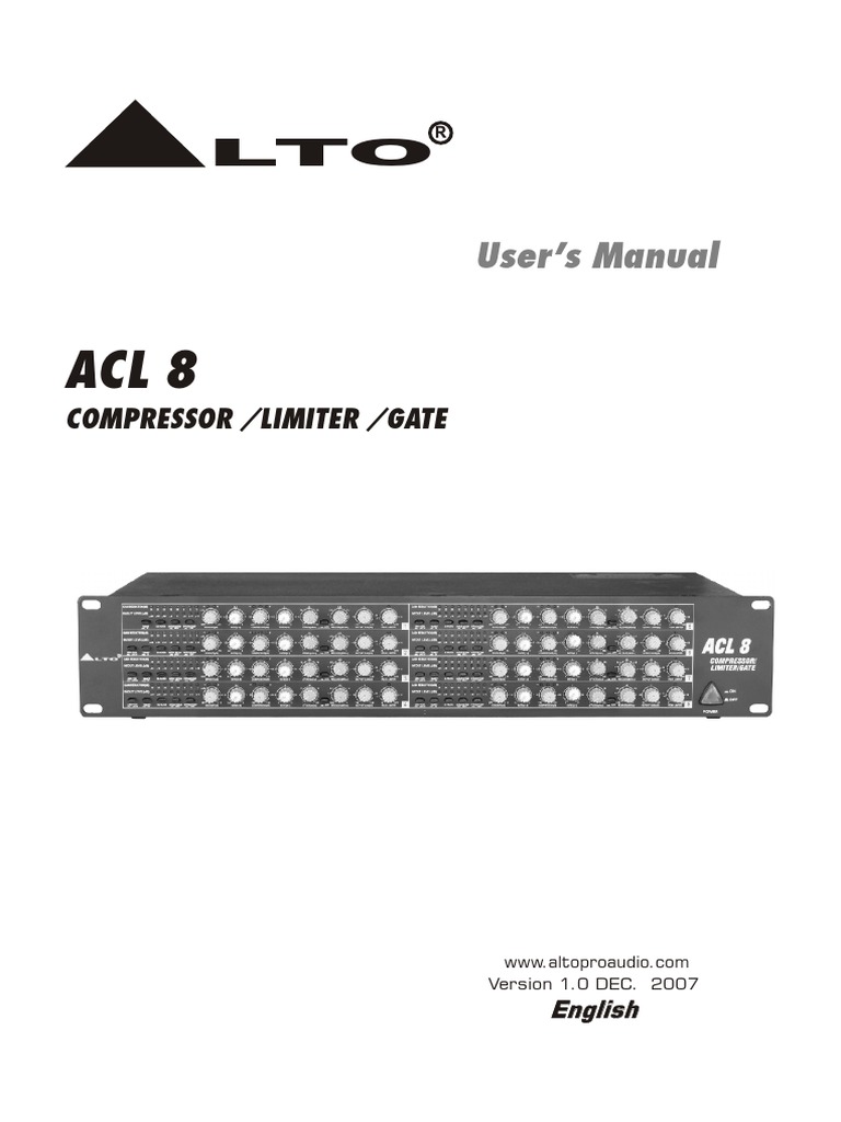 User's Manual: Compressor /limiter /gate | PDF | Signal Processing ...