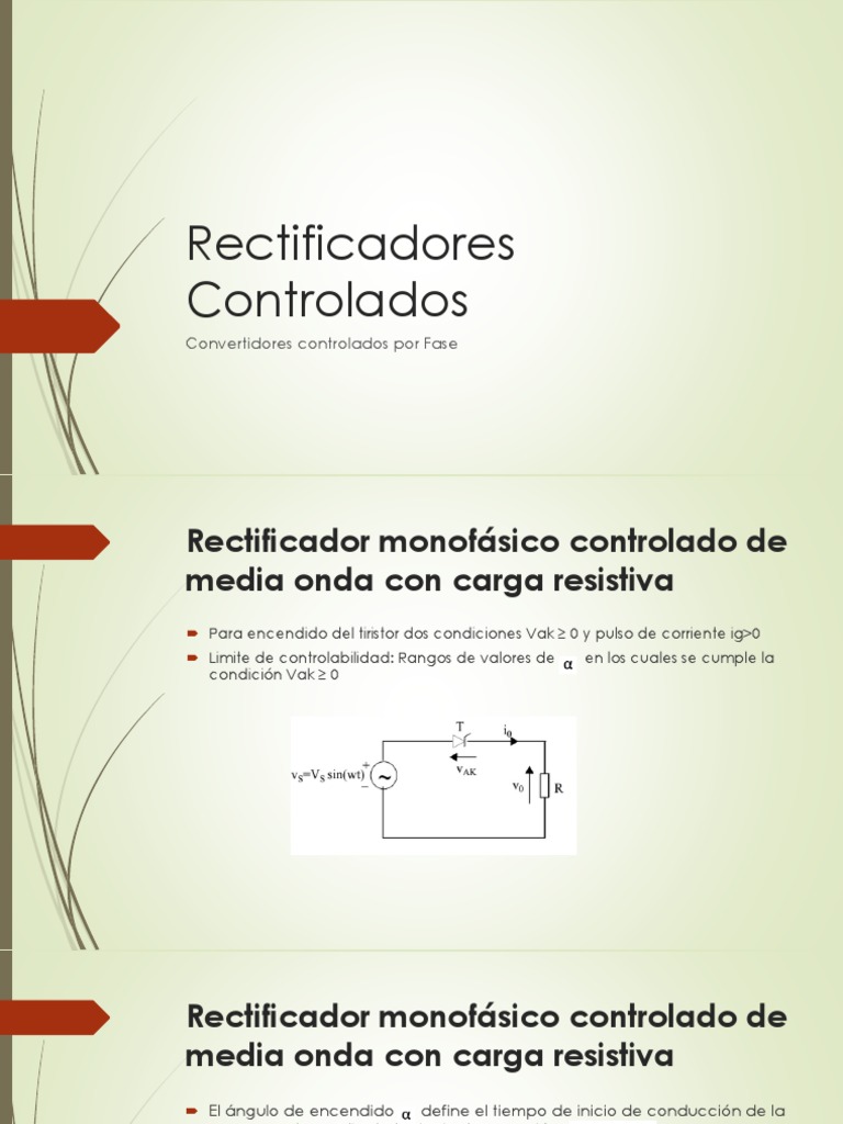 Rectificadores Controlados.pptx | Rectificador | Corriente eléctrica