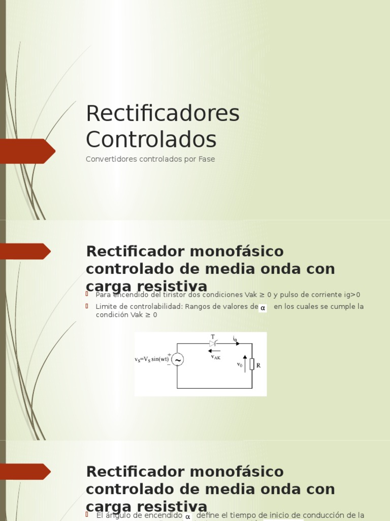 Rectificadores Controlados | PDF | Rectificador | Corriente eléctrica