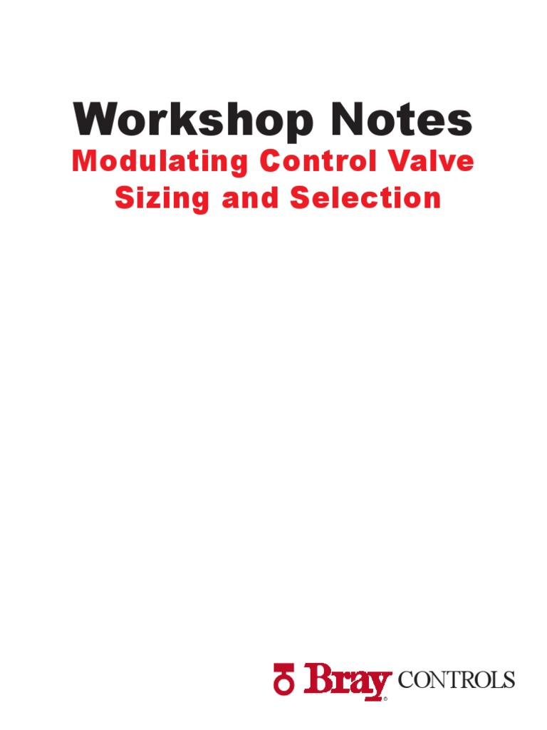 Cavitation Bray Valve - Sizing - Workshop PDF | PDF | Valve | Pressure