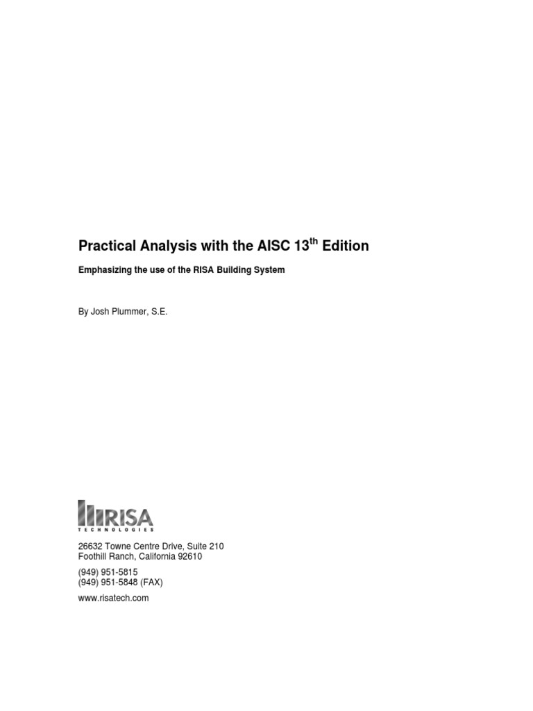 RISA - Direct Analysis Method For AISC 13th Edition PDF | Download Free PDF | Buckling ...