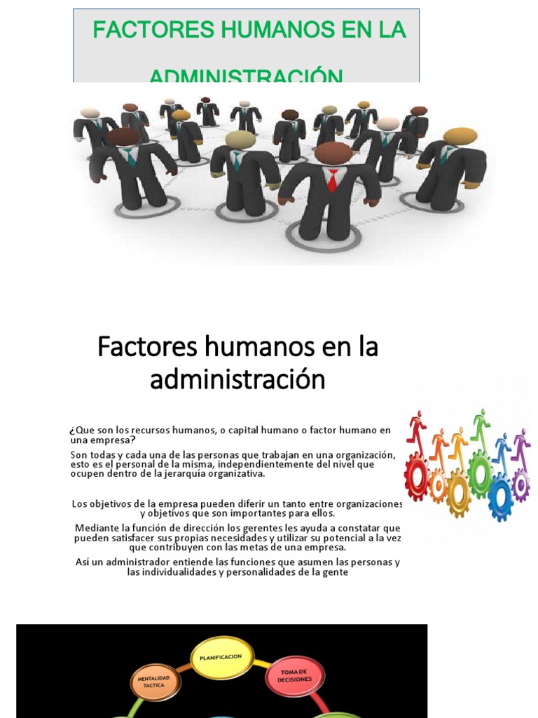 Factores Humanos en La Adm | PDF | Liderazgo | Toma de decisiones