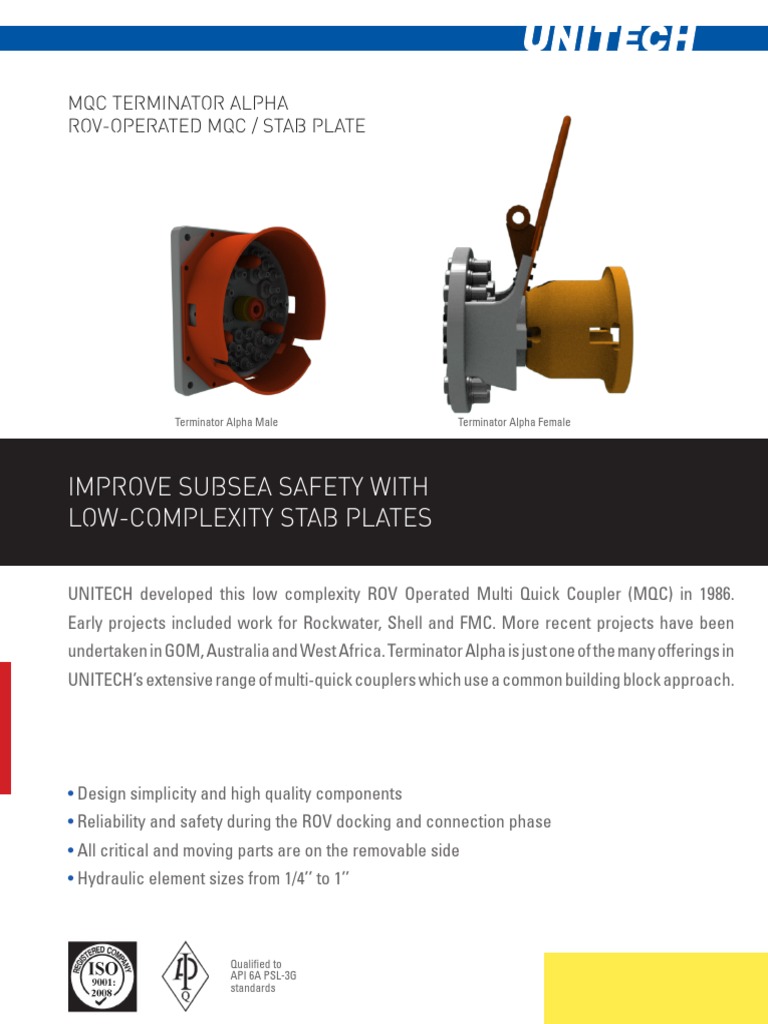 ROV-Operated MQC Stab Plate Overview | PDF | Metals | Electrical Connector