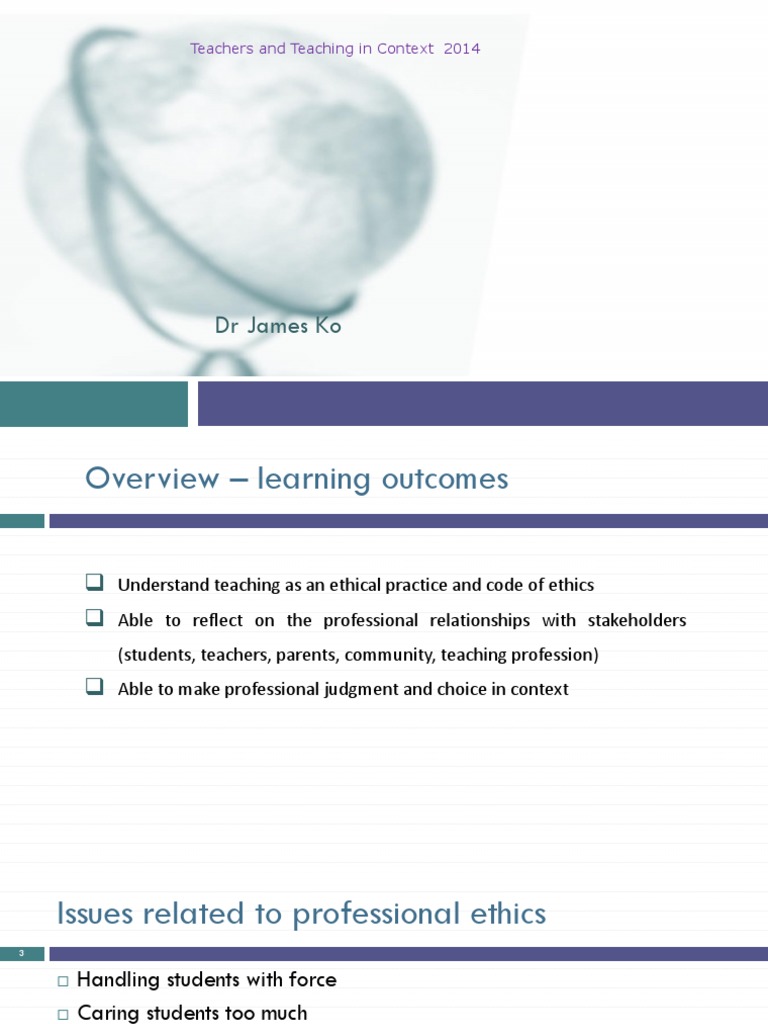 DR James Ko: Teachers and Teaching in Context 2014 | PDF ...