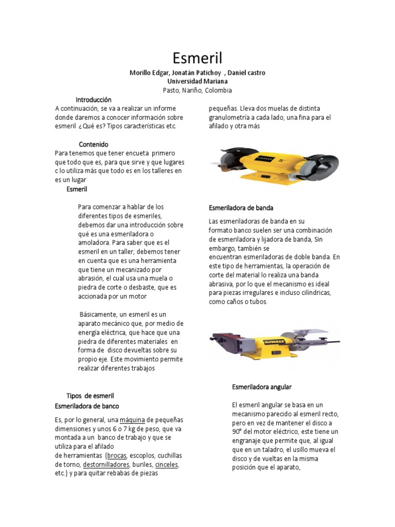 Esmeril PDF | PDF | Herramientas | Mecanizado