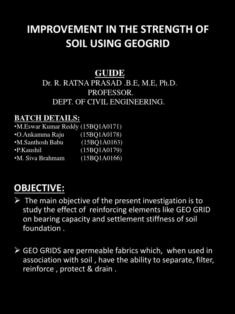 Improvement in The Strength of Soil Using Geogrid: Guide | PDF ...