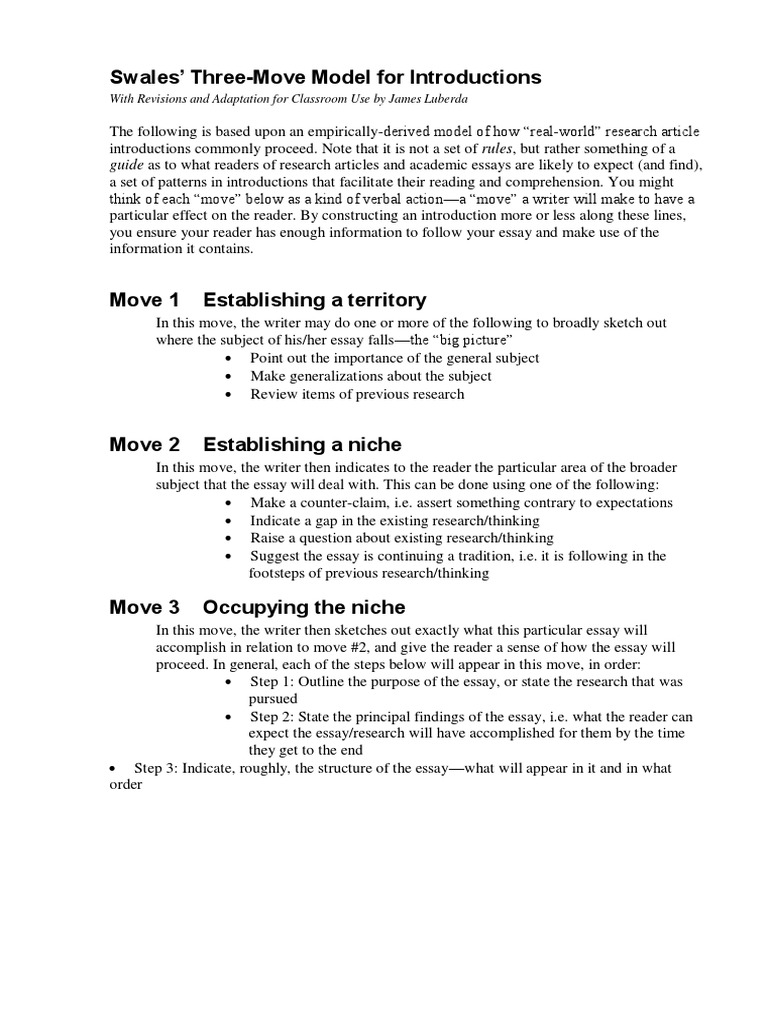 CARS MODEL - Swales PDF | PDF | Essays | Semiotics
