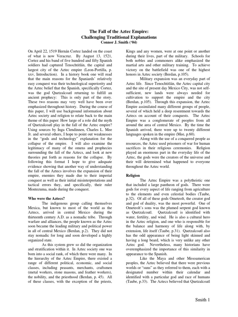 Fall Aztec Empire | PDF | Hernán Cortés | Spanish Empire