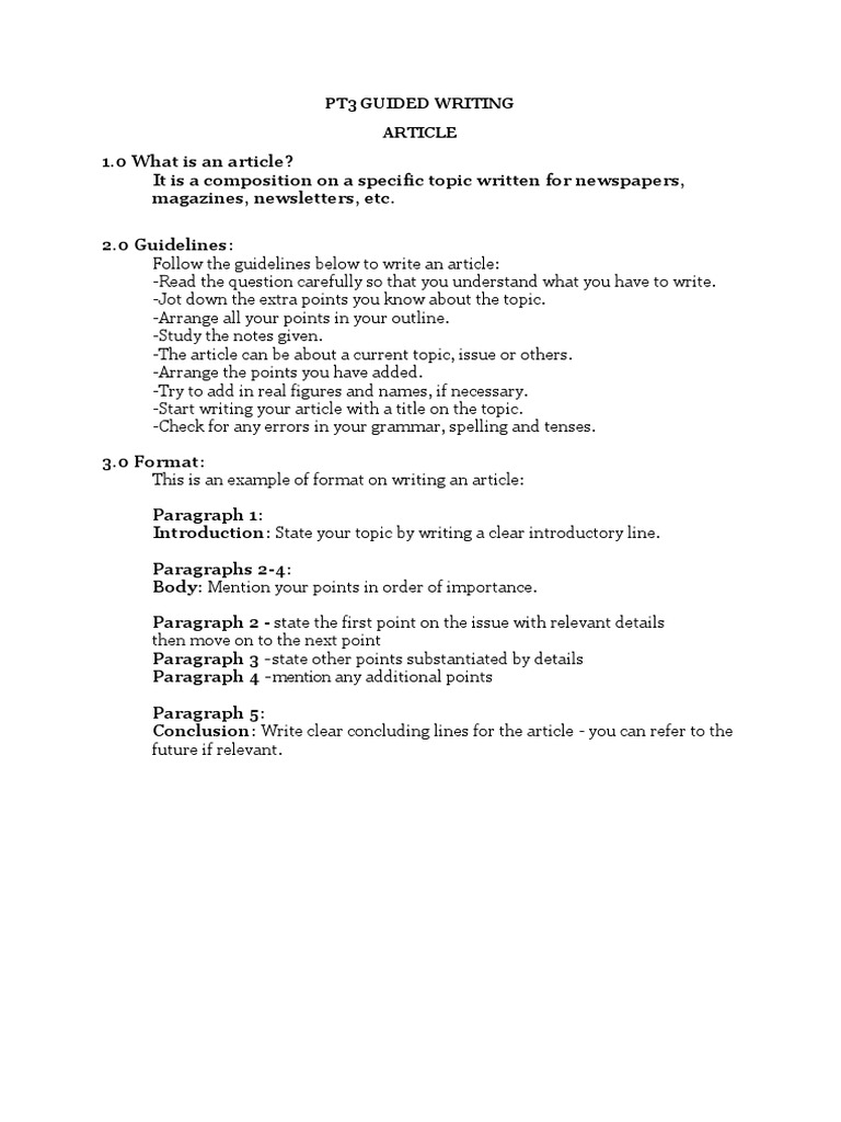 PT3 GUIDED WRITING - Report | PDF | Lunch | Paragraph