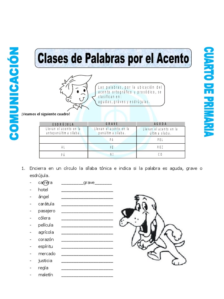 Clases de Palabras para Cuarto Grado | PDF | Escritura latina | Onomástica