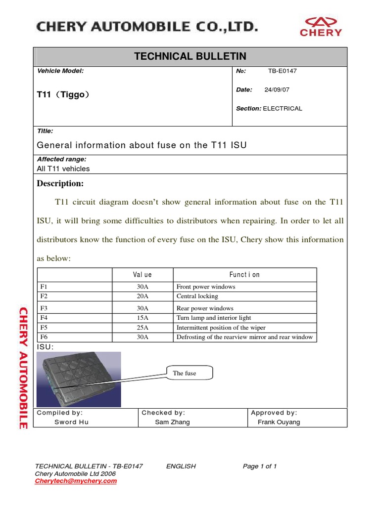 TB-E0147 General Information About Fuse On The T11 ISU PDF | PDF ...