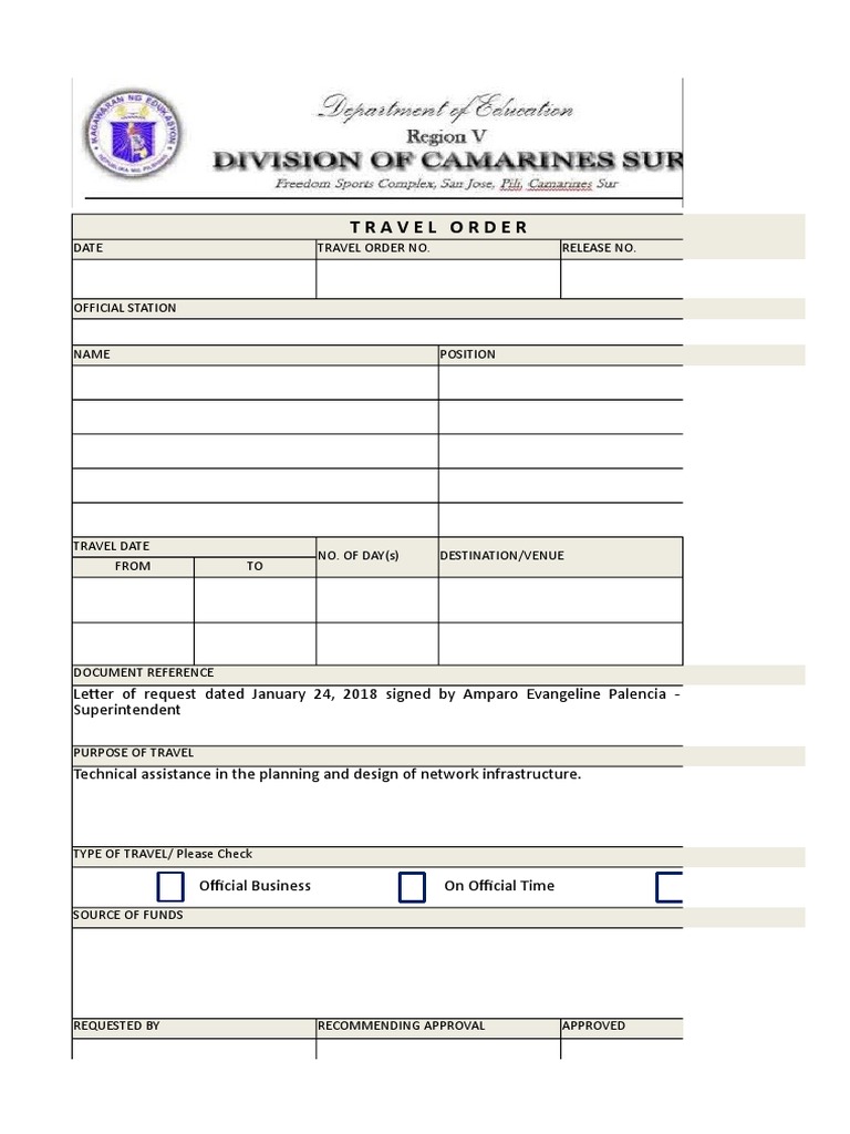 Official Travel Template | PDF