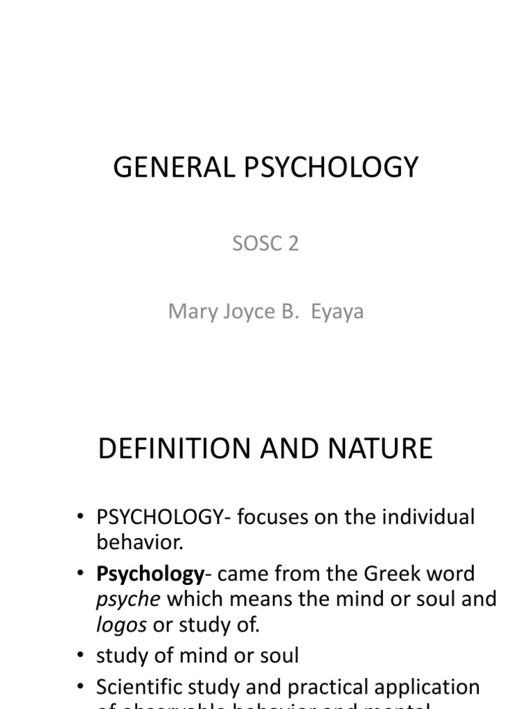 General Psychology PDF | Download Free PDF | Psychology | Id