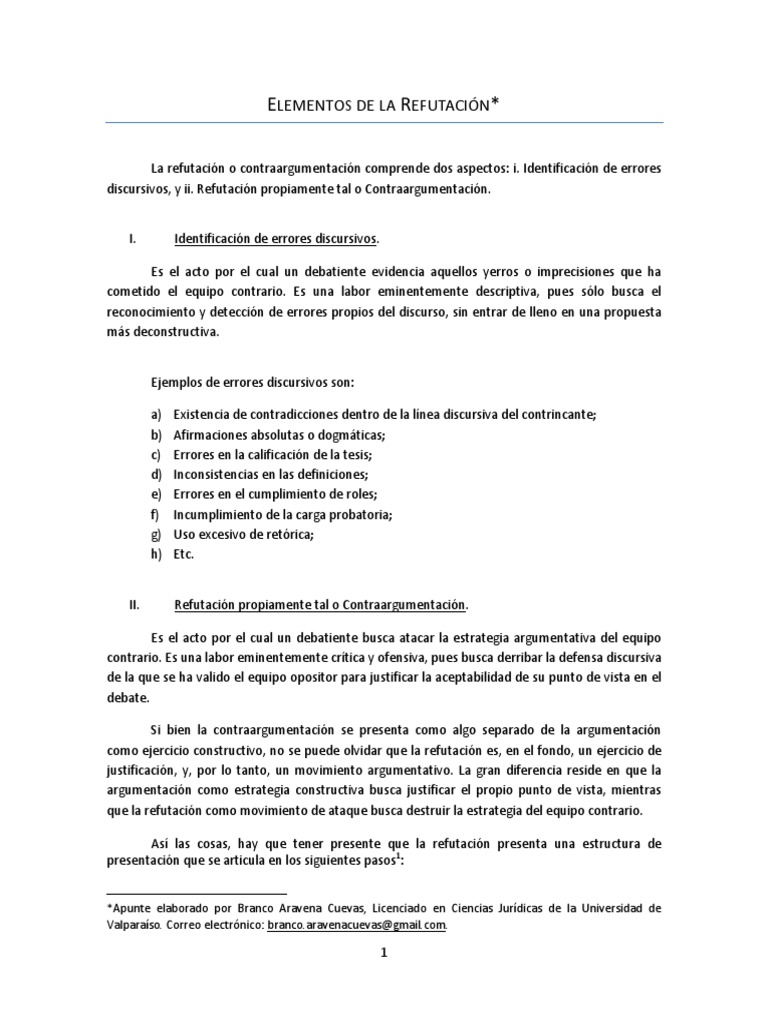 Elementos de la Refutación Argumentativa | PDF | Matrimonio | Argumento