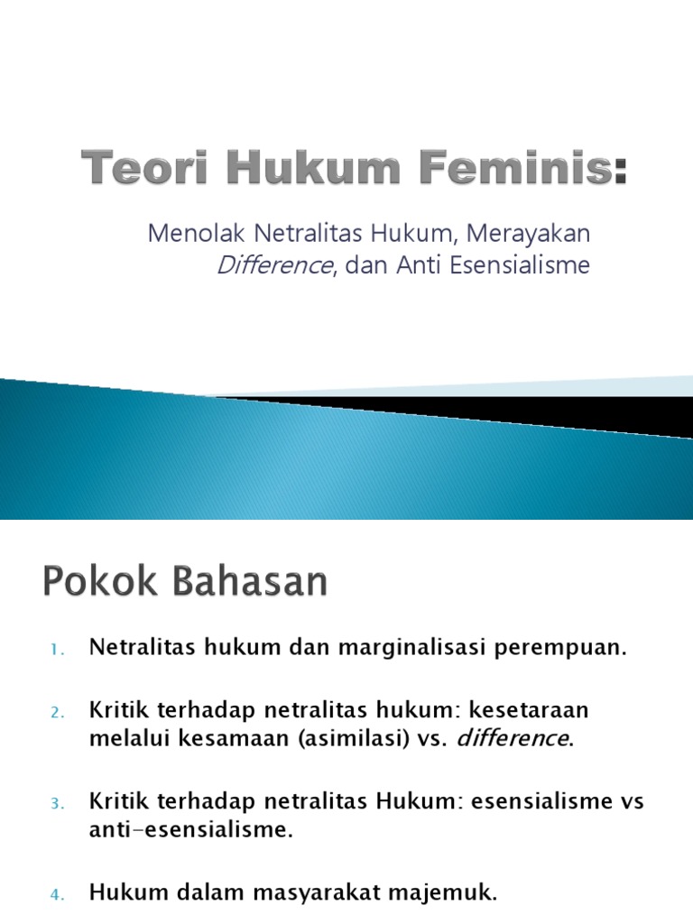Teori Hukum Feminis | PDF