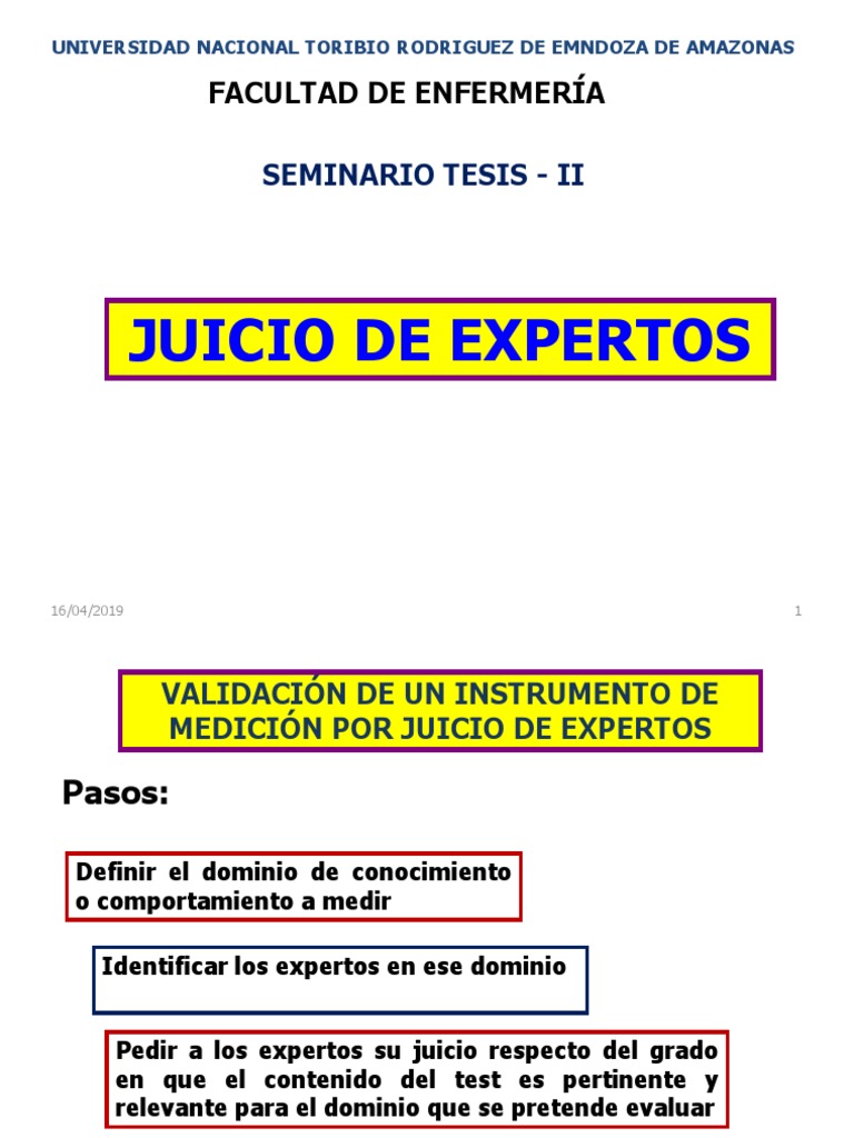 JUICIO DE EXPERTOS.ppt | Prueba de hipótesis estadísticas ...