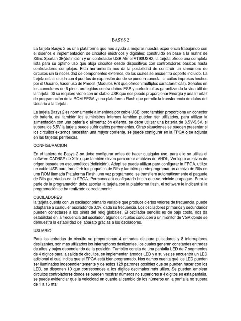 Basys 2 | PDF | USB | Teclado