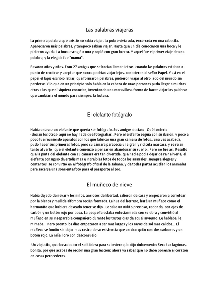 3 Cuentos Cortos Pdf Pdf