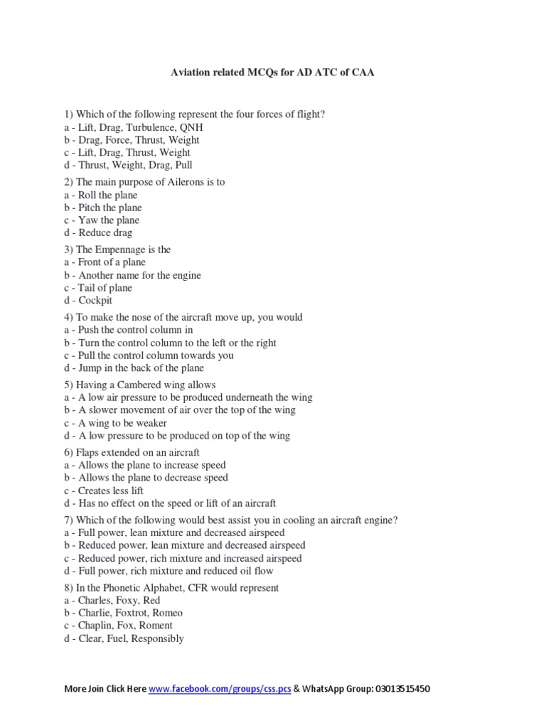 1 CAA Aviatiaon Notes PDF | PDF | Flight Dynamics (Fixed Wing Aircraft ...