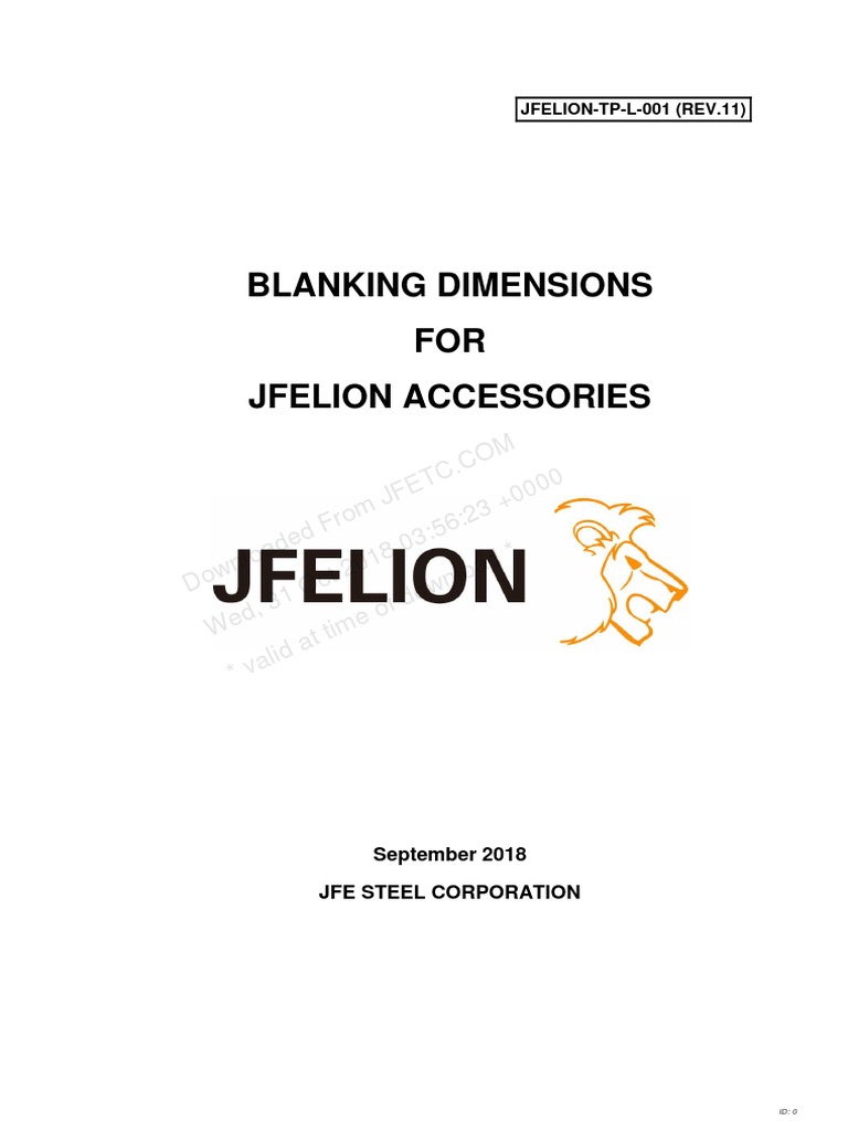 JFELION Blanking Dimensions Guide | PDF
