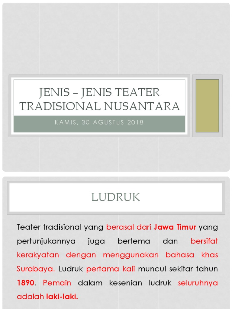 Jenis - Jenis Teater Tradisional Nusantara | PDF