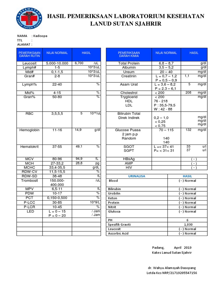 Format Laboratorium 4 | PDF | Cholesterol | Red Blood Cell
