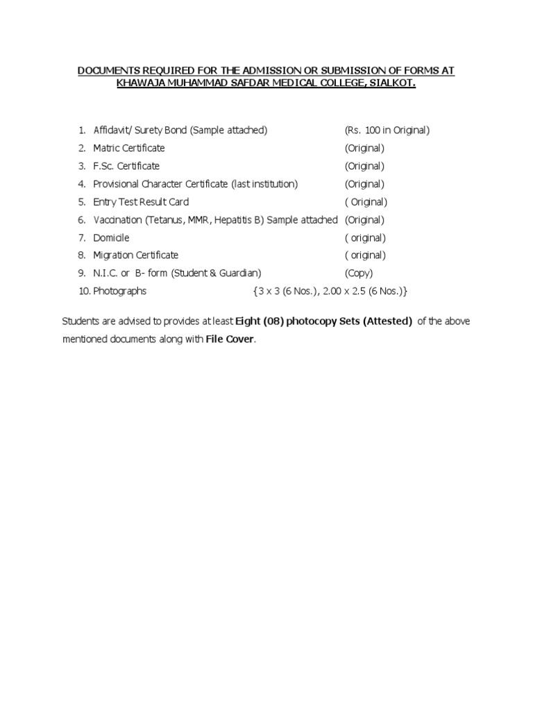 Required Documents | Download Free PDF | Government
