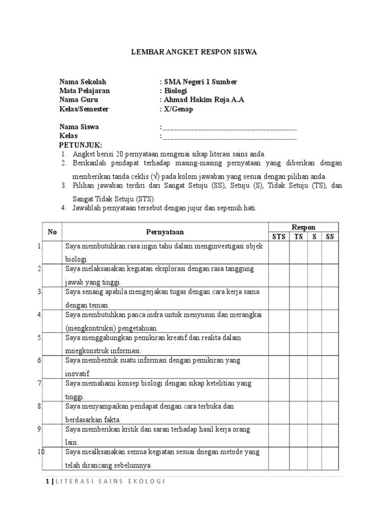 LEMBAR ANGKET RESPON SISWA.docx