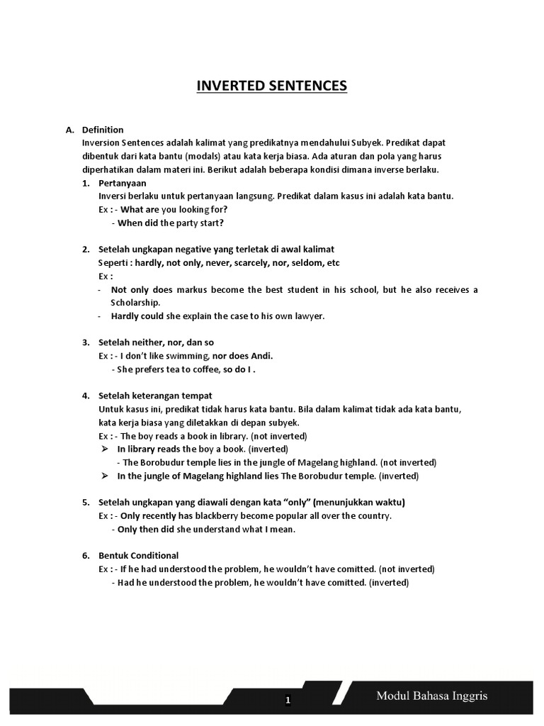 307 352 TBI 10 Inverted Sentence, Transitive PDF | PDF | Object ...