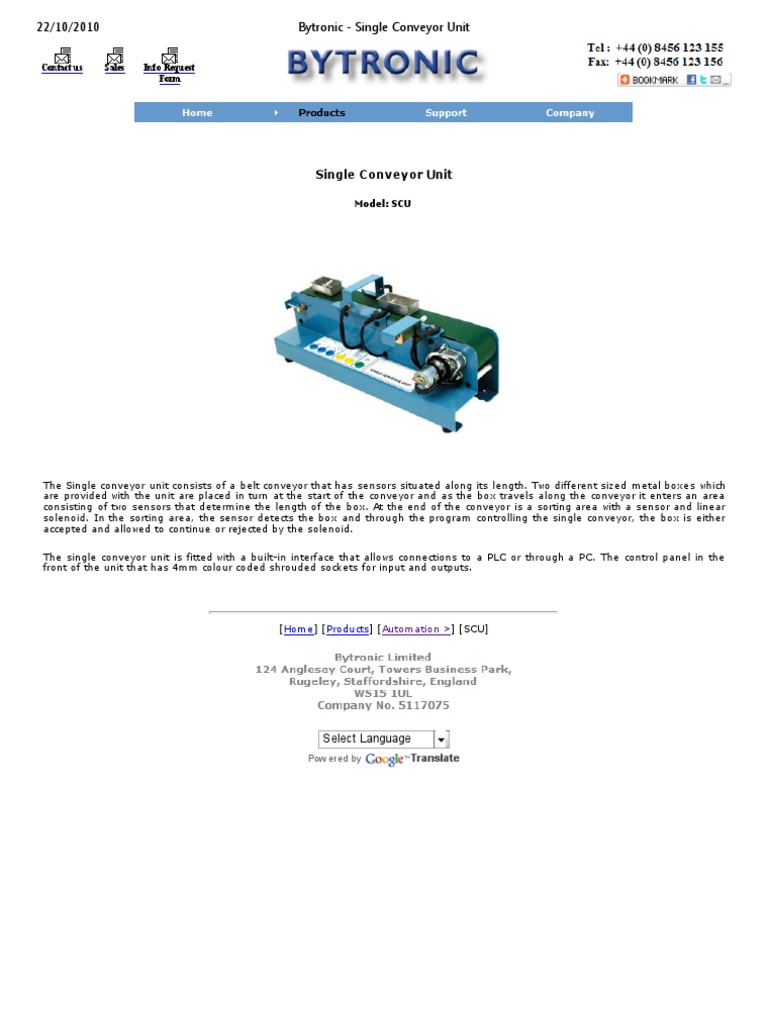 Bytronic - Single Conveyor Unit | PDF | Computers | Technology ...