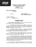 Sample Complaint For Replevin | PDF | Plaintiff | Complaint
