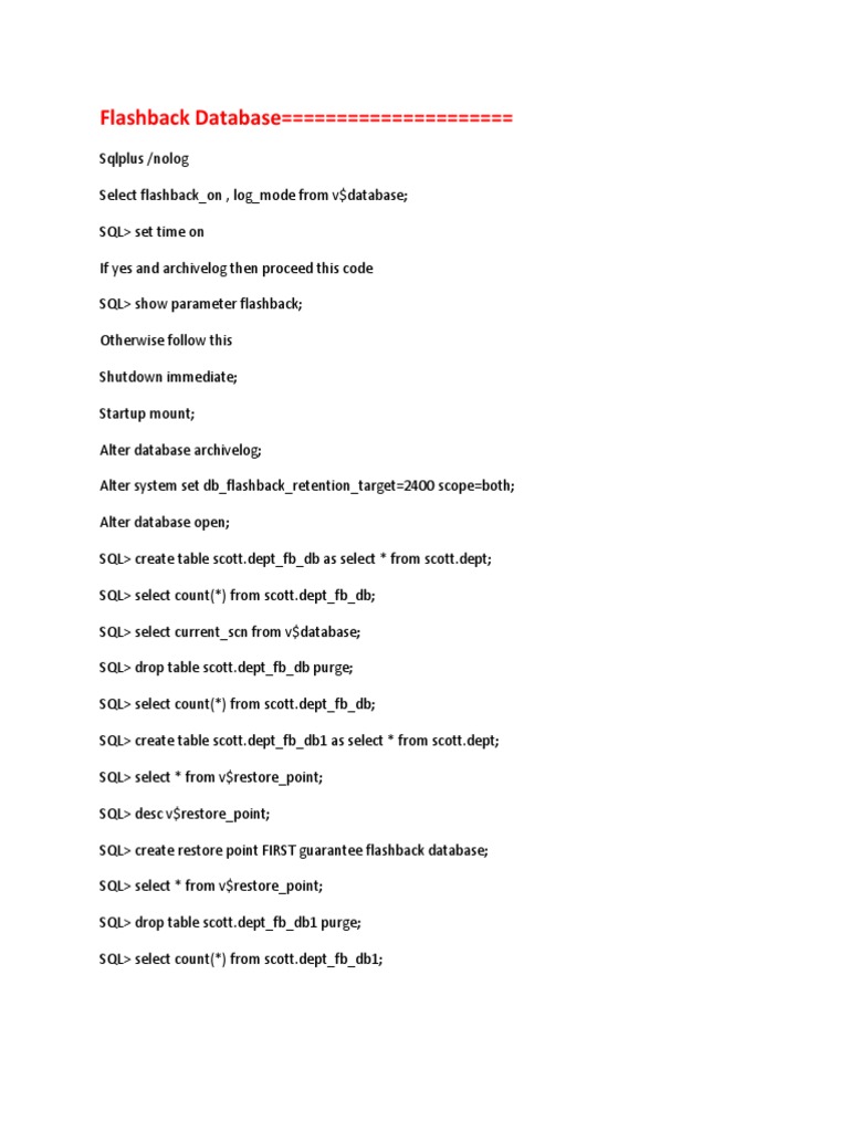 Flashback Database | PDF