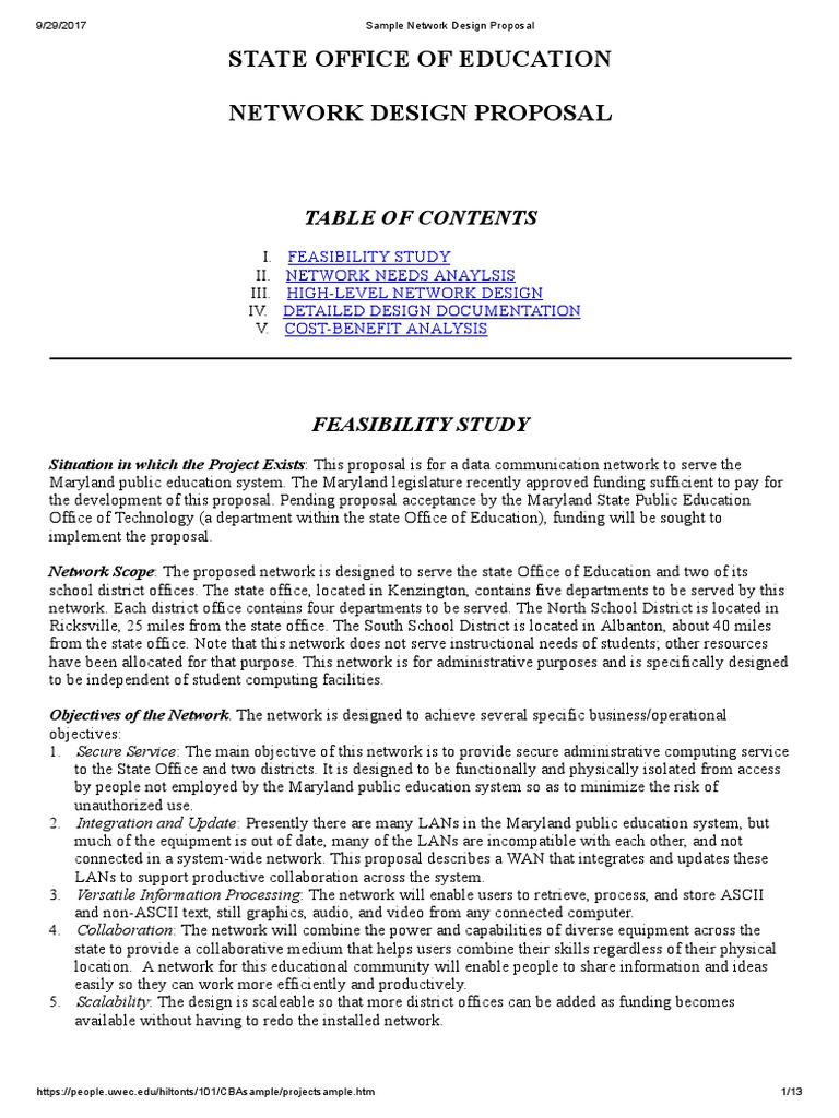 Sample Network Design Proposal | PDF | Computer Network | Network Switch