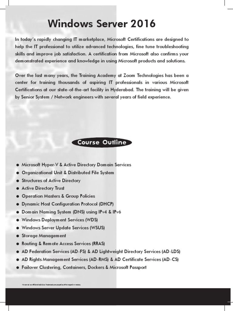 Mcsa Windows Server 2016 | PDF | Active Directory | Domain Name System